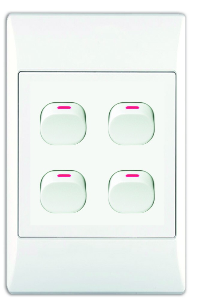 4-LEVER 1-WAY SWITCH 2×4 C/W WHITE COVER PLATE – ALF Electrical